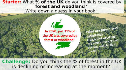 Geography KS3: UK Landscapes & Processes SOW 7 lessons. Forests ...