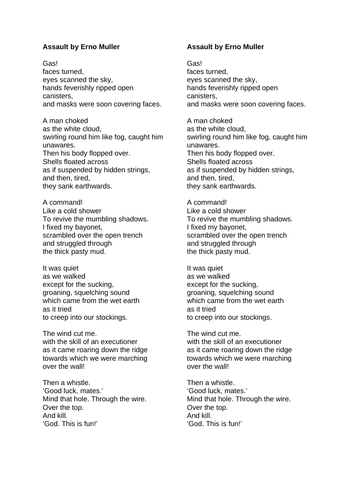 KS3: WW1 Poetry 'Assault' | Teaching Resources