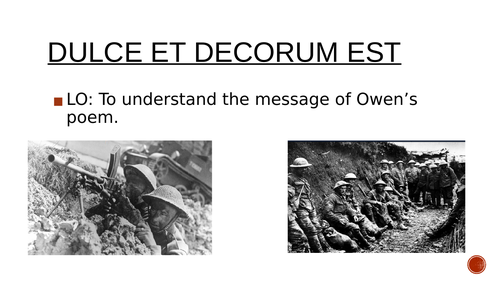 KS3: WW1 Poetry 'Dulce et Decorum est' | Teaching Resources