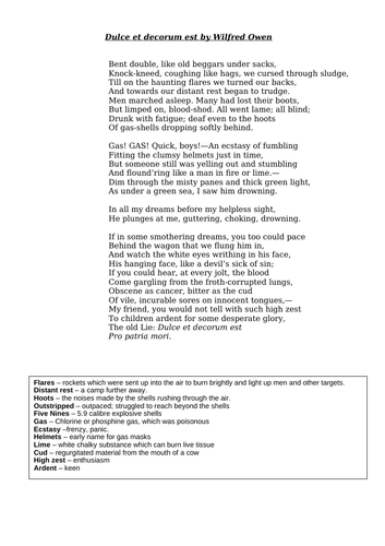 KS3: WW1 Poetry 'Dulce et Decorum est' | Teaching Resources