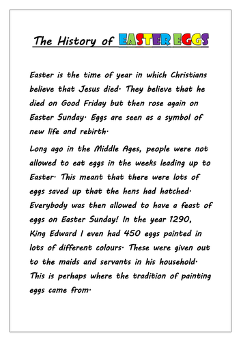 The History of Easter Eggs - Whole Class Reading Session! | Teaching ...