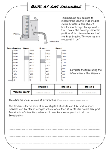Gas Exchange Topic complete with powerpoints and worksheets. NO PREP ...