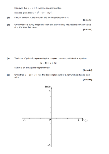 Complex Numbers 1 Further Maths Questions | Teaching Resources