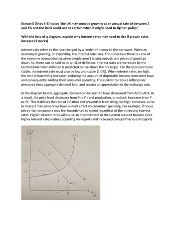 Economics- Macro- interest rates and economic growth (9 marker ...
