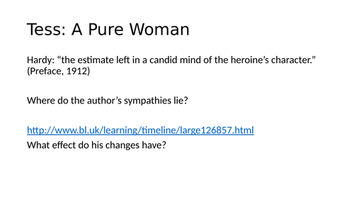 Tess of the D'Urbervilles Edexcel A-Level Full Scheme & Resources ...