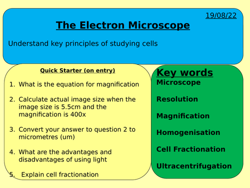 Complete AQA A Level Biology Chapter on Cells | Teaching Resources
