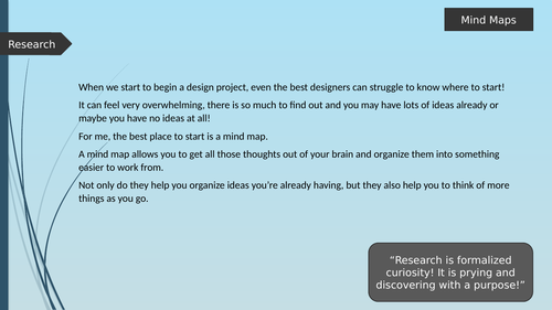 DT Research - Mind Map and Mood Boards | Teaching Resources