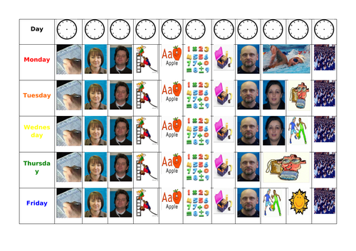 Visual Timetables Back To School | Teaching Resources