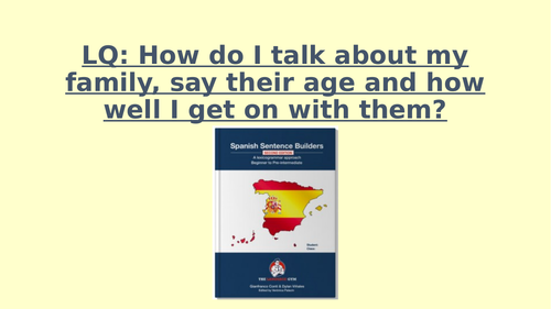 Spanish Sentence Builders: Unit 5 Talking about my family members and ...