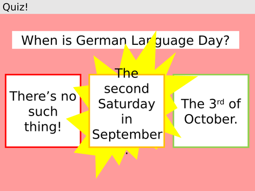 German Language Day Quiz | Teaching Resources