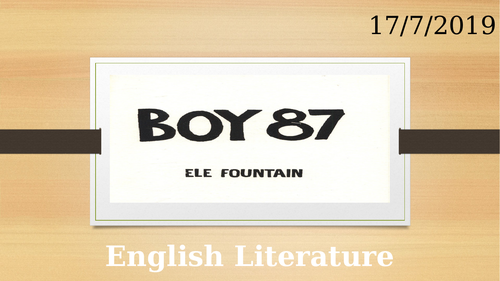 Boy 87 PowerPoint and Plan | Teaching Resources