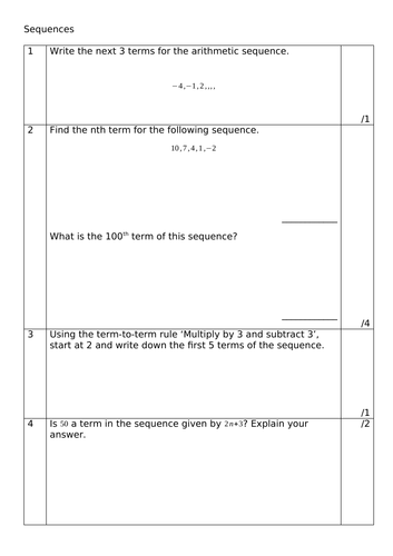 Sequences | Teaching Resources