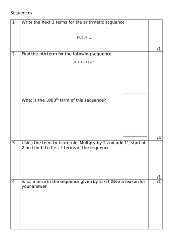Sequences | Teaching Resources