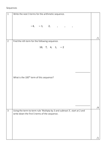 Sequences | Teaching Resources