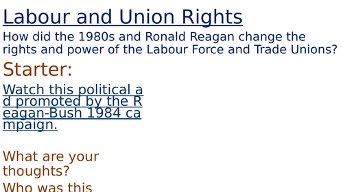 OCR - A-Level History Y319 - Labour and Trade Union Rights | Teaching ...