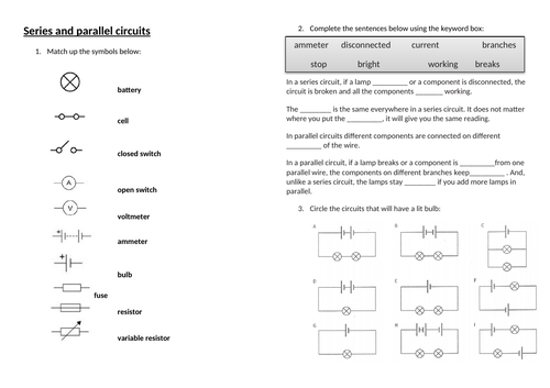 Series and parallel circuits | Teaching Resources