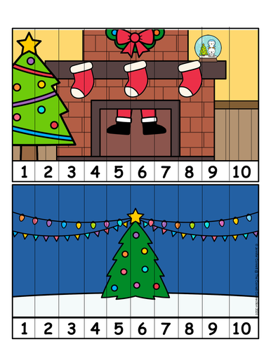 Christmas Counting to 10 Puzzles | Teaching Resources