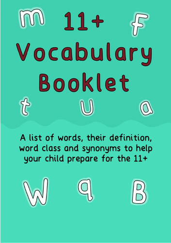 Eleven plus (11+) vocabulary Booklet | Teaching Resources