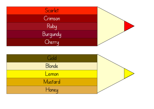 Rainbow colour names display pencils | Teaching Resources