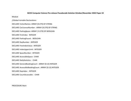 IGCSE Computer Science Pre-release Solution | Teaching Resources IGCSE Computer Science Pre-release Solution | Teaching Resources