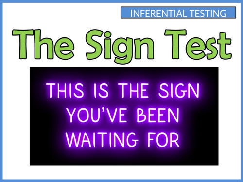 A-LEVEL PSYCHOLOGY: The Sign Test (Research Methods) | Teaching Resources