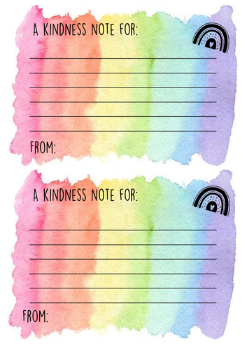 rainbow kindness note | Teaching Resources