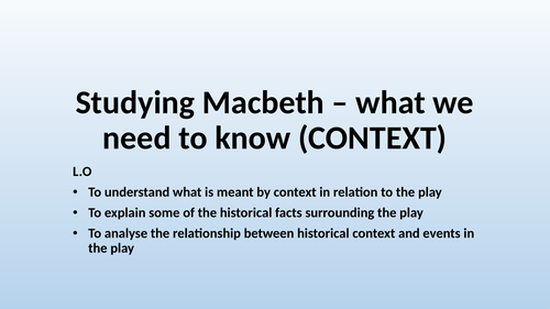 Great introduction to Macbeth - context, key terms, key themes ...