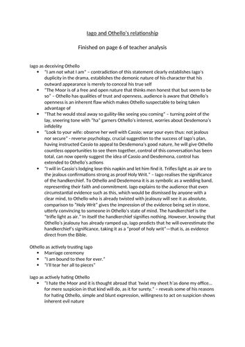 A Level English Literature Othello Relationship Summaries | Teaching ... A Level English Literature Othello Relationship Summaries | Teaching ...