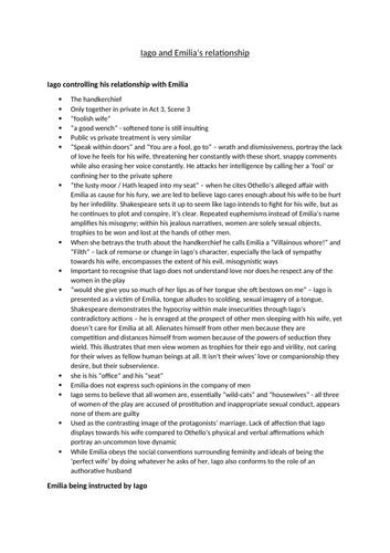 A Level English Literature Othello Relationship Summaries | Teaching ... A Level English Literature Othello Relationship Summaries | Teaching ...