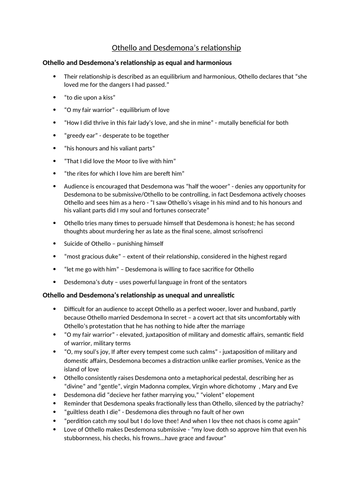 A Level English Literature Othello Relationship Summaries | Teaching ... A Level English Literature Othello Relationship Summaries | Teaching ...