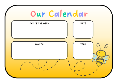 Bee Themed Daily Calendar | Teaching Resources