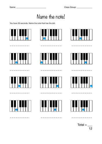 Name the Keyboard Note | Teaching Resources