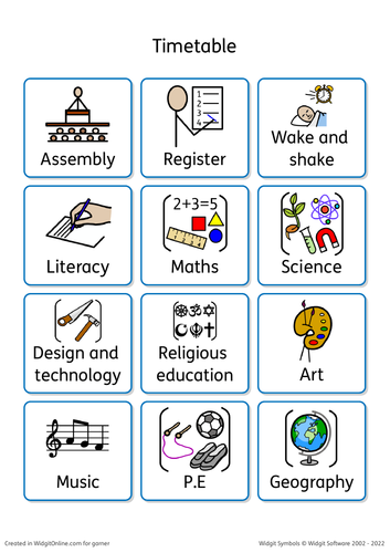 Visual timetable | Teaching Resources