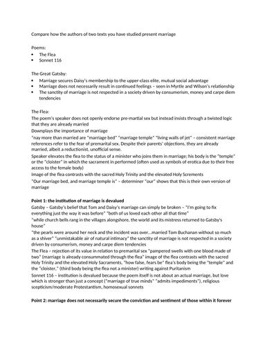 A Level English Literature The Great Gatsby and Pre-19th Century Poetry ...