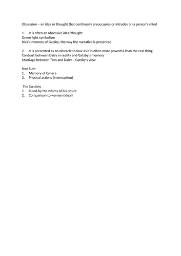 A Level English Literature The Great Gatsby and Pre-19th Century Poetry ...