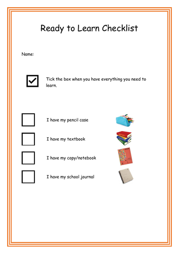 Free 'Ready to Learn' Checklist | Teaching Resources