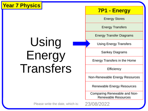 KS3 Energy Stores & Energy Transfers - 3 Lessons | Teaching Resources