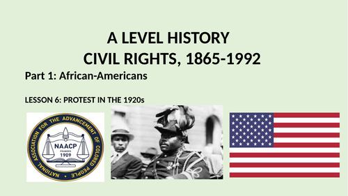 A LEVEL CIVIL RIGHTS. PART 1 AFRICAN-AMERICANS 1865-1992 | Teaching ...