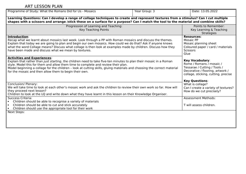 LKS2 Roman Mosaics Art - Introduction and Lesson 1 | Teaching Resources