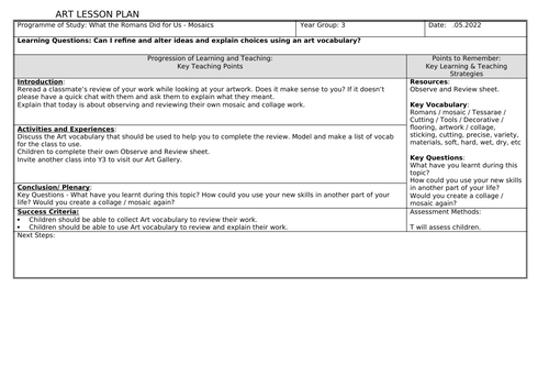 LKS2 Roman Mosaic Art - Lesson 4 | Teaching Resources