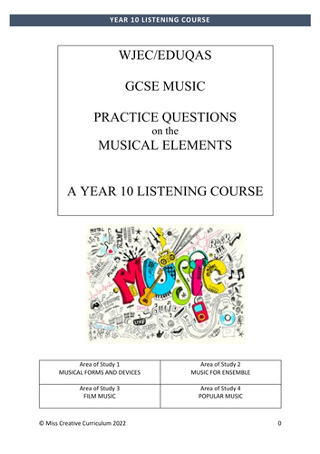 EDUQAS/WJEC Year 10 GCSE Music Listening Course - suitable for all exam ...