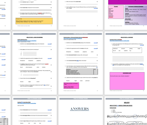 EDUQAS/WJEC Year 10 GCSE Music Listening Course - suitable for all exam ...
