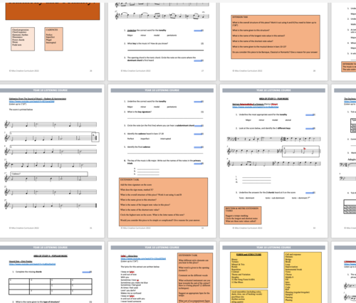 EDUQAS/WJEC Year 10 GCSE Music Listening Course - suitable for all exam ...