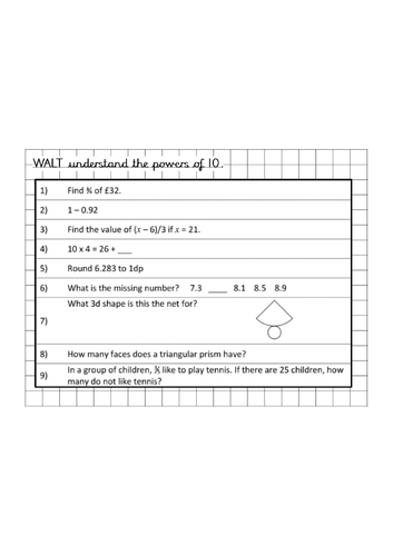 Powers of ten year 6 mastery | Teaching Resources