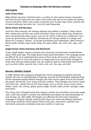 Norman Language | Teaching Resources