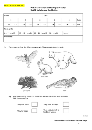 Biology-7c Environmental and feeding relationships | Teaching Resources