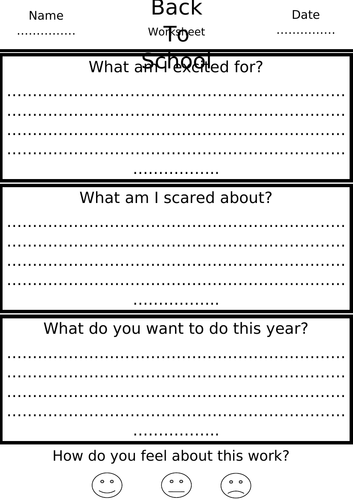 Back To School Worksheet | Teaching Resources