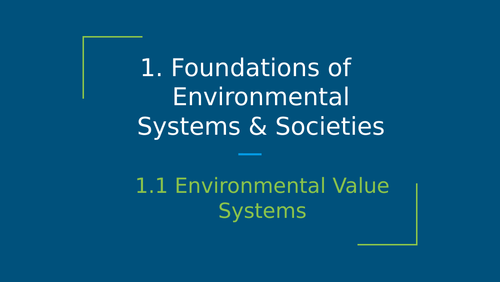 1. Foundations of Environmental Systems & Societies ESS | Teaching ...