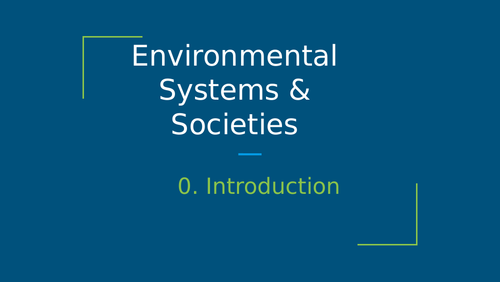 1. Foundations of Environmental Systems & Societies ESS | Teaching ...