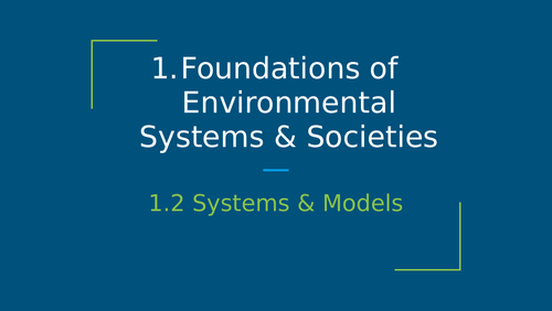 1. Foundations of Environmental Systems & Societies ESS | Teaching ...